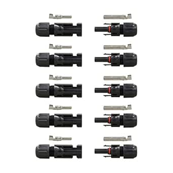 Amazon.com: Renogy 5 Pair Solar Panel Cable Connectors, Black : Patio ...