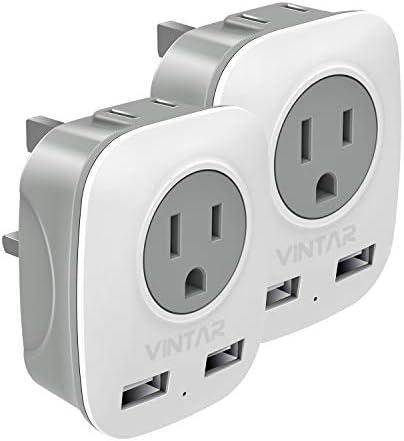 Amazon.co.jp: BFタイプ 変換プラグ VINTAR 変換プラグ 海外旅行用 イギリス 変換プラグ 2個AC差込口 2USB Aポート付きコンセントBF変換 香港、シンガポール ...
