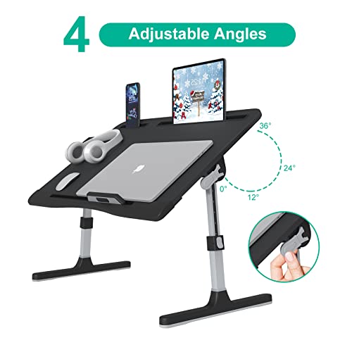 Snapklik.com : Foldable Laptop Bed Tray Desk, Adjustable Laptop Bed Table