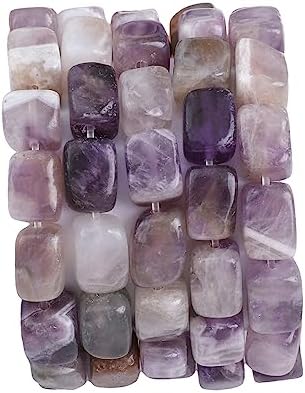 Amazon.com: BEADIA Natural Amethyst Cuboid Stone Loose Semi Gemstone ...