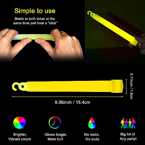 Snapklik.com : NUDALA Yellow Glow Sticks Bulk Including 50pcs 8 Glow ...