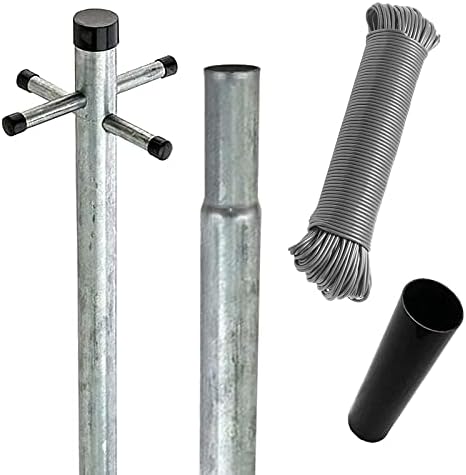 Jumua Washing Clothes Post, Heavy Duty Clothes Line Pole Post ...