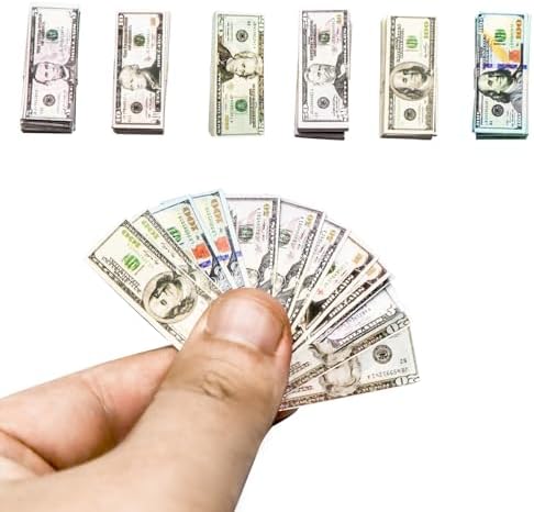 Amazon.com: 480pcs Prop Money Realistic Miniature Dollhouse Scene Model ...