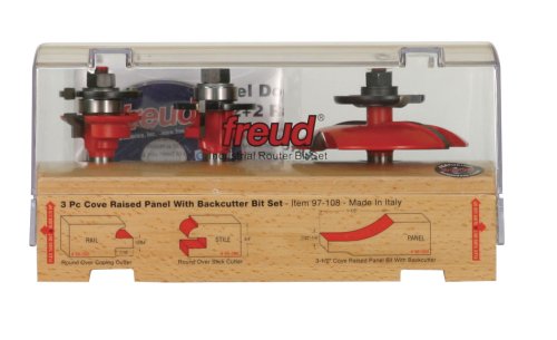 Freud 97-108 3-Piece Cabinet Door Router Bit Set with 99-569 Raised ...