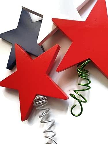 Amazon.com: Red 6 Inch Tree Star Topper for Christmas, Valentine's ...