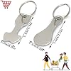 4 Pcs Universal Shopping Cart Keychain - Removable Key Stainless Steel ...
