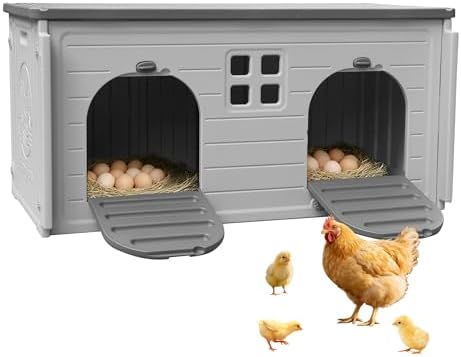 Amazon.com: CSQOO Plastic Chicken Coop with 2 Holes, Large Outdoor ...