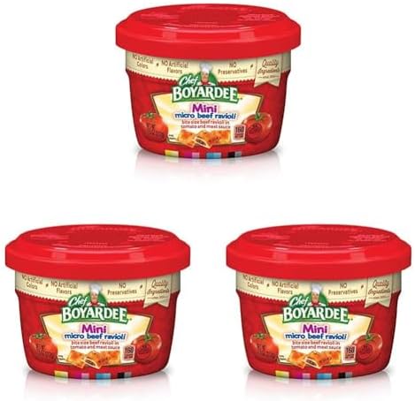 Amazon.com : Chef Boyardee Micro Mini Beef Ravioli, 7.5 oz (Pack of 3 ...