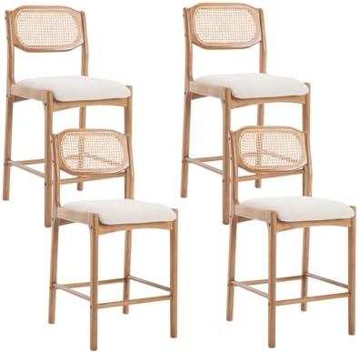 Amazon.com: Nathan James Cohen Mid-Century Modern Leather Bar Stool ...