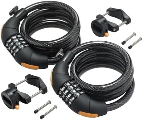 Amazon.com: Bike Combination Lock 2 Packs I Combinationa Cable Lock ...