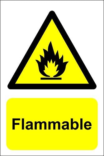 Highly flammable coshh symbol Safety sign - Self adhesive sticker 100mm ...