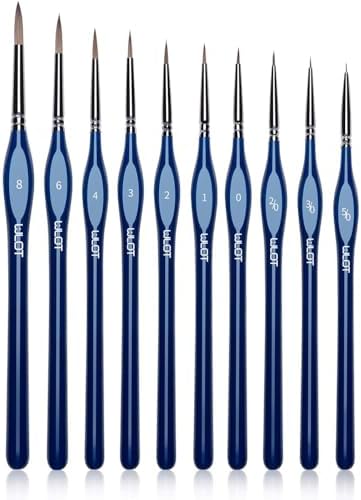 Fine Detail Brushes with Triangular Handles,10 Miniature Brush for Fine ...