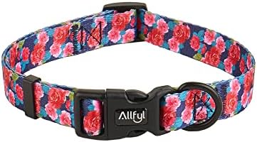 Dog Collar Adjustable Summer Flower Dog Collars with Safety Buckle Soft ...