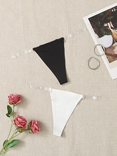 Snapklik.com : Womens 2 Piece Clear Strap Thong Panties Invisible G ...