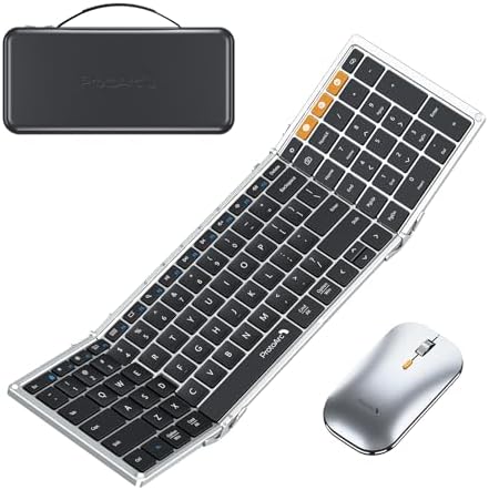 Amazon.com: ProtoArc Foldable Keyboard Mouse Combo, XKM01 CaseUp ...