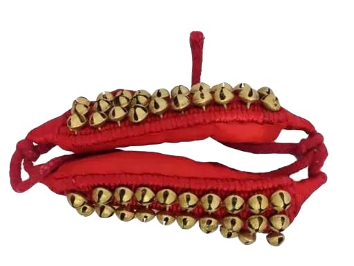 PRANCHI ARTWARE Ghungroo Anklets Set Red Padded 3 Line Kathak Dancing ...