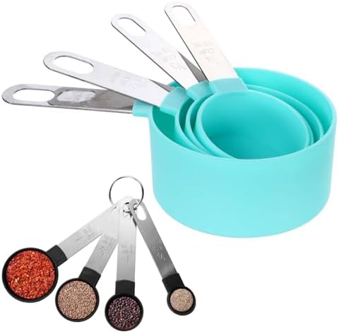 Measuring Cups and Spoons Set, 8-Piece Measuring Cups for Baking with ...