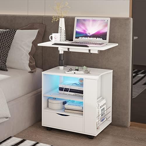 Amazon.com: dnbss LED Nightstand with Charging Station, 360° Swivel ...