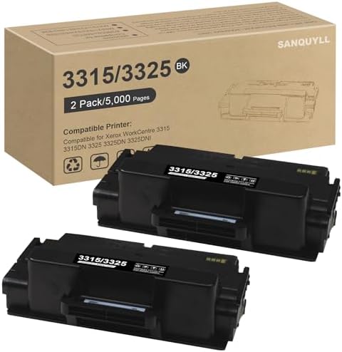 Amazon.com: WorkCentre 3315 / 3325 Black Toner Cartridge 2Pack (5,200 ...