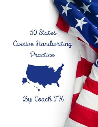 50 States Cursive Handwriting Practice: Fun Facts: TK, Coach ...