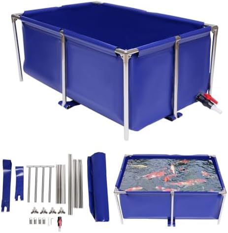 Amazon.com : Large Foldable Canvas Fish Pond, 47'' x 31'' x 20'' Fish ...