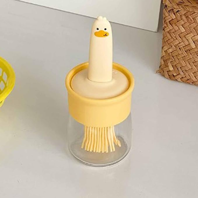Buy Duck Oil Spatula with Glass Bottle | Silicone Brush Oil Dispenser ...
