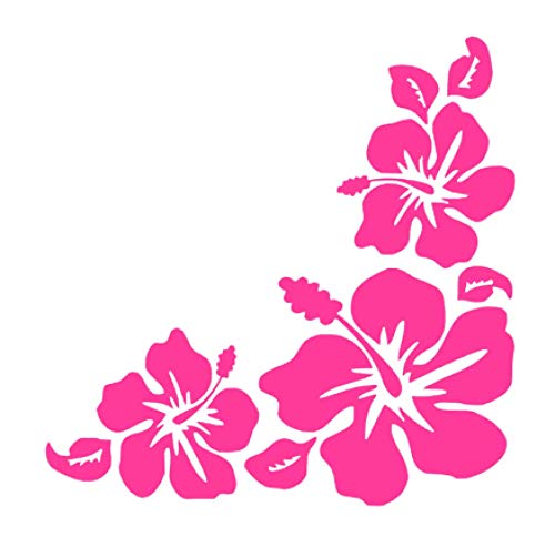 Amazon.com - Hibiscus Corner Flower Vinyl Sticker Decals (Pack of 2 ...