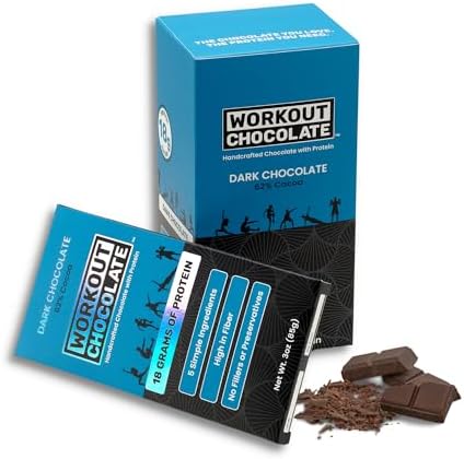 Amazon.com: WORKOUT CHOCOLATE Original High Protein 62% Cocoa Chocolate ...