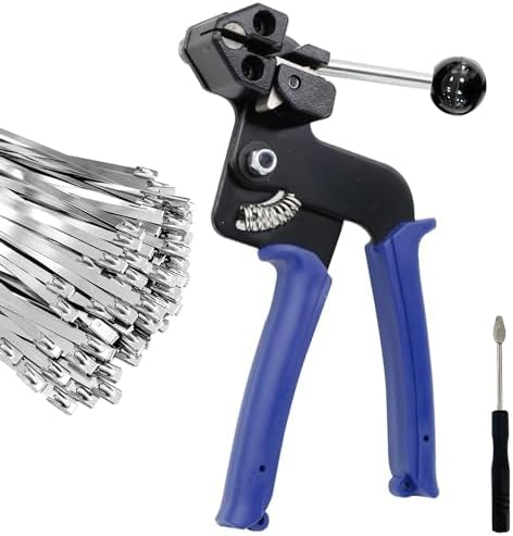 Amazon.com: Sutekus Cable Tie Gun Kit Stainless Steel Tie Tool with 100 Pieces Stainless Steel ...