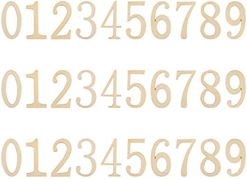 Amazon.com: 2 Inch 196 Pieces Wooden Numbers Unfinished Wood Numbers 0 ...