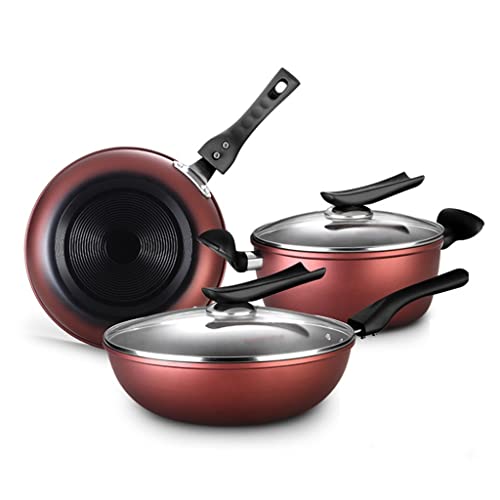 CXDTBH Non-stick Pan 5-piece Set Gas Stove Induction Cooker Suitable ...