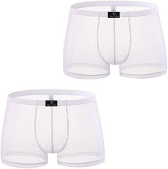 DomiGe Two Pairs of Mens White Soft n Comfortable Sheer Mesh See ...