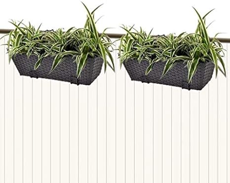 Tidyard Balcony Trapezoid Rattan Planter Garden Hanging Flower Pot ...