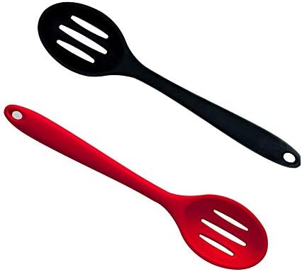 Amazon.com: Silicone Nonstick Slotted Spoons Set 2,High Heat Resistant ...