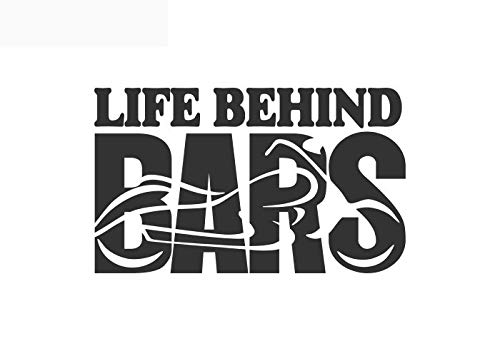 1 Life Behind Bars (Right Matte Black) Motorcycle Decals Vinyl Sticker ...