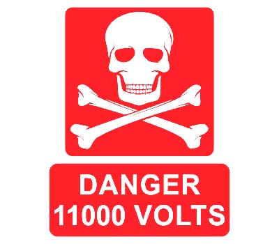 Danger 11000 Volts Sign Board, Water Proof Signature Board (Sun Sheet ...