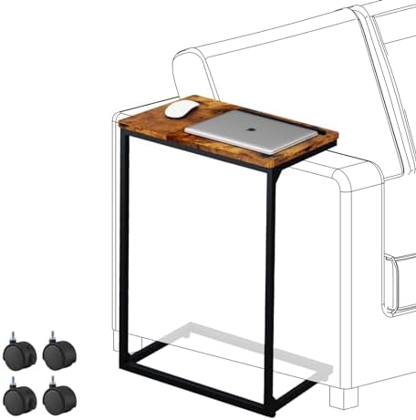 Amazon.com : Sofia + Sam Sofa Table TV Tray with Tablet and Phone Slots ...