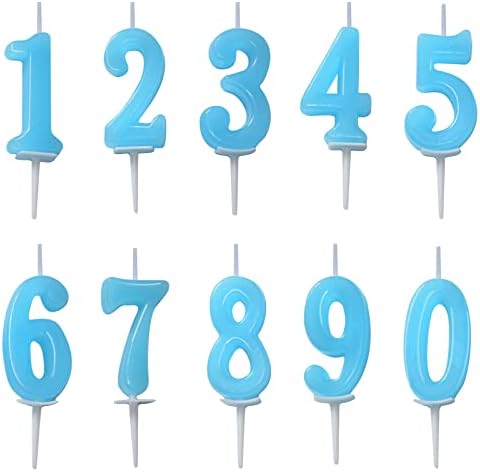 Amazon.com: BEAN LIEVE Blue Number Candles - 10-Pcs Number Birthday ...