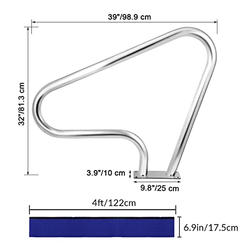 Pool Rail Swimming Pool Rails for Inground Pool Entry 304 Stainless ...