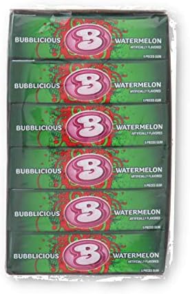 Amazon.com : Bubblicious Watermelon Wave Bubble Gum 18 packs (5ct per ...