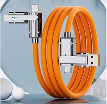 Brocade Enterprise 4 In 1 Data Cable | Fast Charging Portable Cord For ...