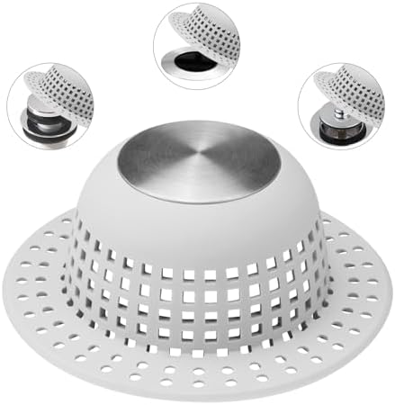 Aluvor Shower Drain Hair Catcher, Bathtub Drain Cover Foldable Silicone ...