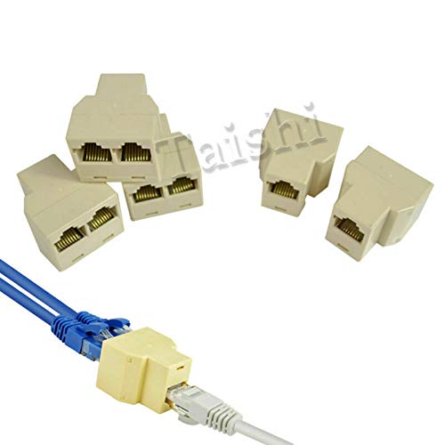 10 x RJ45 Splitter Adapter 1 to 2 Dual Female Port CAT 5/CAT 6 LAN RJ45 ...