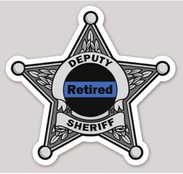 Amazon.com - 2 Inch Thin Blue Line Retired Deputy Sheriff Badge Vinyl ...