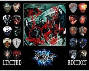 Amazon.com: Printed Picks Company Slipknot Framed 20 Guitar Pick Set ...