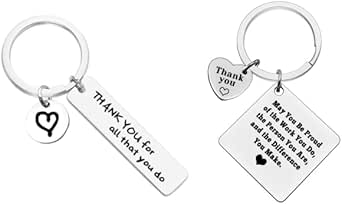 Amazon.com: Thank You Keychain Set of 2 : Clothing, Shoes & Jewelry