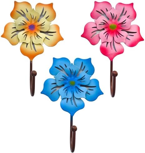 Amazon.com: Snnshun Decorative wall mounted flower hooks,flower shaped ...