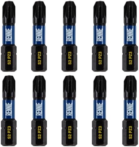 10 x Rennie Tools 32mm Long PZ1 Impact Screwdriver Driver Bits Set ...