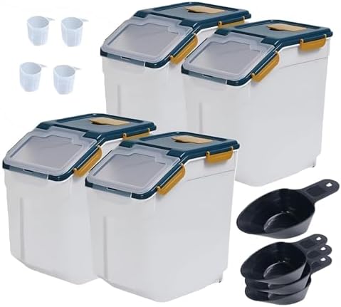 Amazon.com: Airtight Rice Container Set 25 lbs, 4 Packs Flour Storage ...