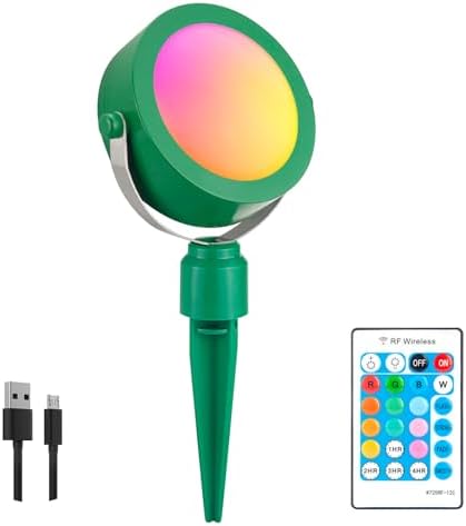 LUXSWAY Landscape Light Powered by USB, Cordless Spotlight with Remote ...